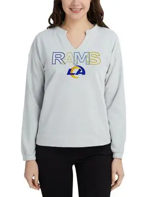 CONCEPTS SPORT Los Angeles Rams Notch Neck Long Sleeve T-shirt - Gray
