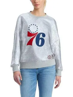 Tommy Hilfiger Philadelphia 76ers Tracy Pullover Sweatshirt - Silver