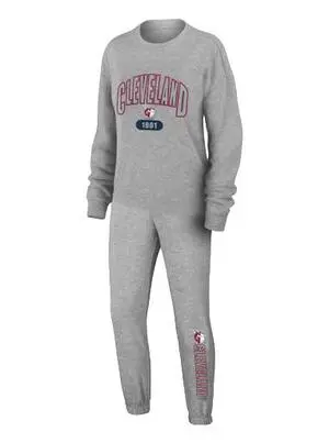 WEAR BY ERIN ANDREWS Cleveland Guardians Knitted Lounge Set By - Gray