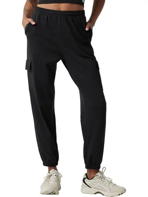 Vuori Boyfriend Cargo Sweatpant - Black Heather