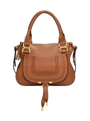 Chloé Marcie Leather Satchel - Tan