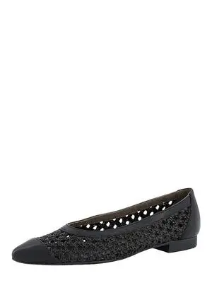 Paul Green Aries Cutout Flats - Black Soft Nappa Diva