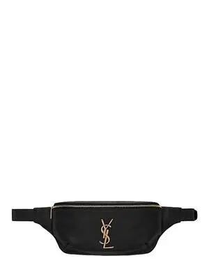Saint Laurent Cassandre Classic Belt Bag - Black Leather/gold