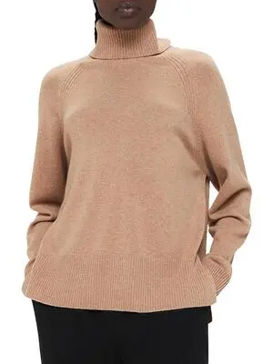 Whistles Cashmere Turtleneck Sweater - Camel