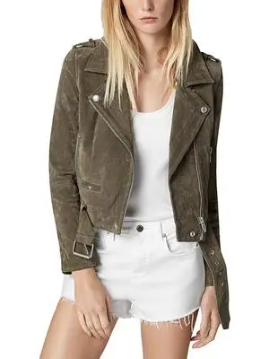 Blanknyc Suede Moto Jacket - Herb