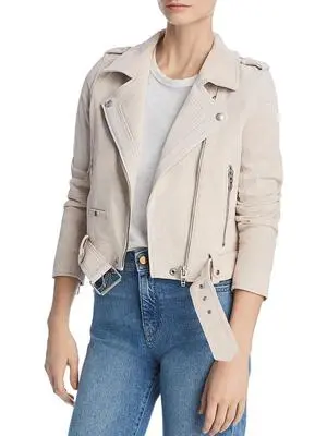 Blanknyc Suede Moto Jacket - White Sand
