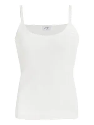 LESET Pointelle-knit Cotton Tank Top - White