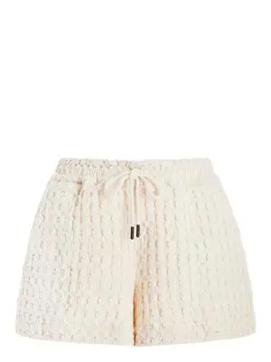 Oas Drizzle Waffle-knit Cotton Shorts - Ivory