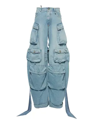 Attico Cutout Cargo Jeans - Blue