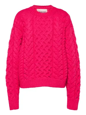 MARANT ETOILE Jake Cable-knit Wool-blend Sweater - Pink