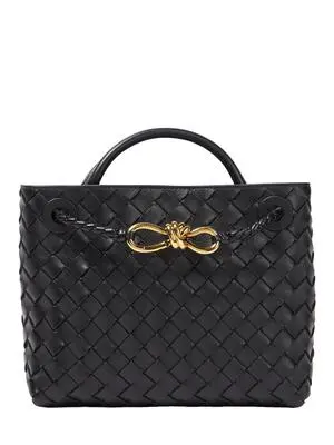 Bottega Veneta Andiamo Small Leather Tote Bag - Black