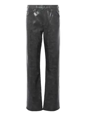 AGOLDE Sloane Mid-rise Straight Leather Pants - Grey