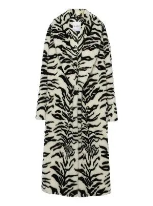 Attico Faux Fur Wool Coat - Multicoloured