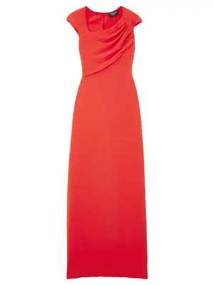 TOM FORD Draped Silk-georgette Gown - Red