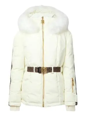 Balmain Belted Hooded Ski Jacket - Ivory