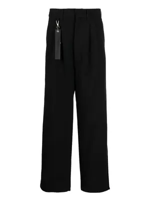 Izzue Straight-leg Twill Trousers - Black