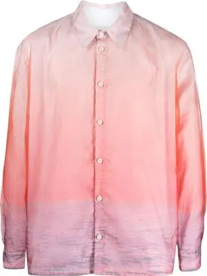 BONSAI Gradient-effect Cotton Shirt - Pink
