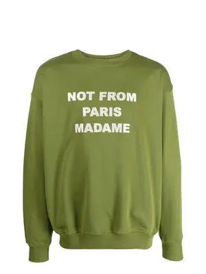 Drole De Monsieur Le Slogan-embroidered Sweatshirt - Green