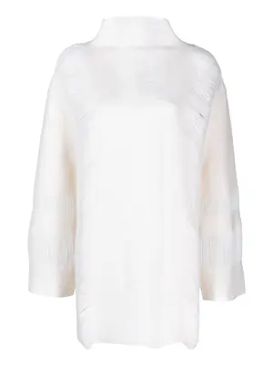 MRZ Roll-neck Drop-shoulder Jumper - White