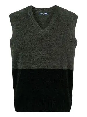 Fred Perry Colourblock Chenille Tank - Green