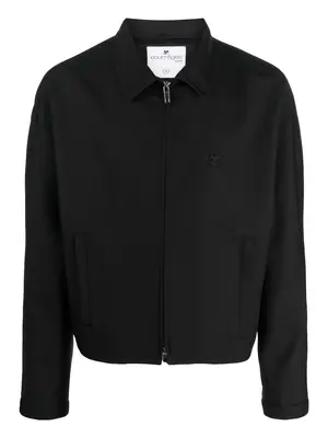 COURREGES Pointed Flat-collar Zip-up Jacket - Black