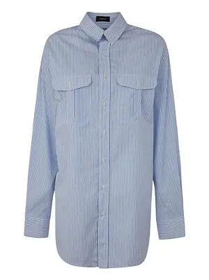 Wardrobe.NYC Shirt Dress Mini - Blue