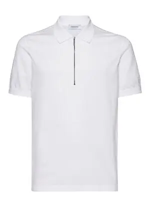 FERRAGAMO Half-zip Cotton Polo Shirt - White