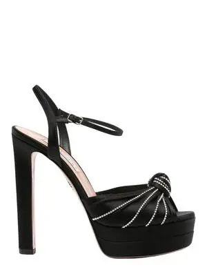 AQUAZZURA Atelier 140mm Crystal-embellished Sandals - Black