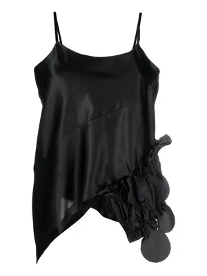 Comme Des Garçons Satin Asymmetric Top - Black