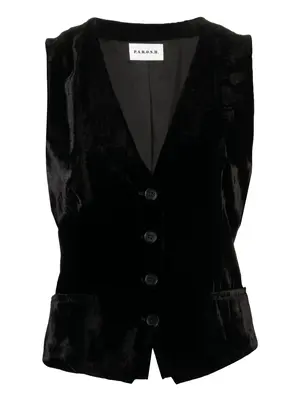P.a.r.o.s.h V-neck Velvet Waistcoat - Black