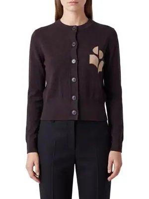 Isabel Marant Étoile Isabel Marant Etoile Wool And Cotton Blend Cardigan With Flocked Logo Brown