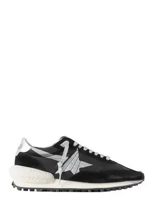 GOLDEN GOOSE Marathon Leather And Suede-trimmed Sneakers - Black