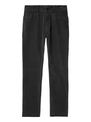 JAMES PERSE Slim-fit Straight-leg Corduroy Trousers - Gray