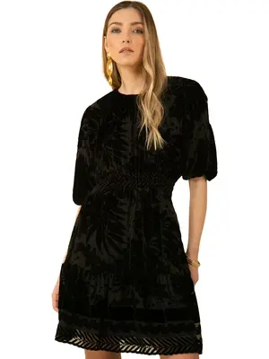 Hale Bob Ruby Velvet Burnout Dress - Black