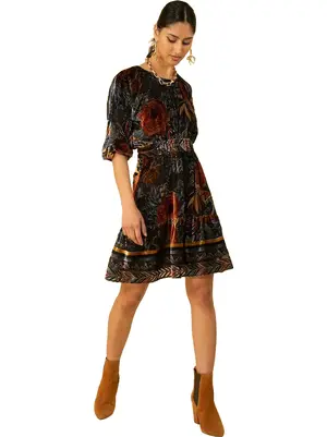 Hale Bob Hale Bob Ruby Velvet Burnout Dress Black