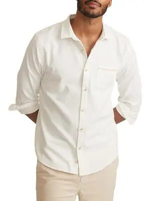 Marine Layer Classic Long Sleeve Shirt - Natural