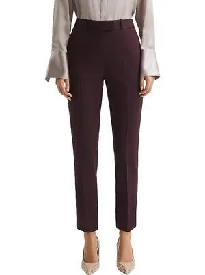 REISS Jade Slim Leg Trousers - Berry
