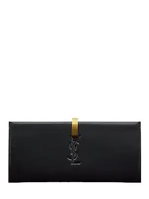 Saint Laurent Daria Minaudiere Clutch - Black Shiny Leather/gold