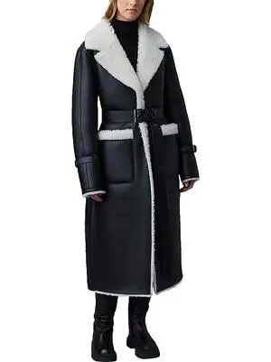 Mackage Sabreen Shearling Belted Down Coat - Black