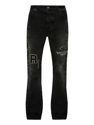 Amiri Logo-patch Distressed Jeans - Black