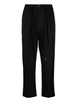 Andrea Ya'aqov Drawstring Straight-leg Trousers - Black