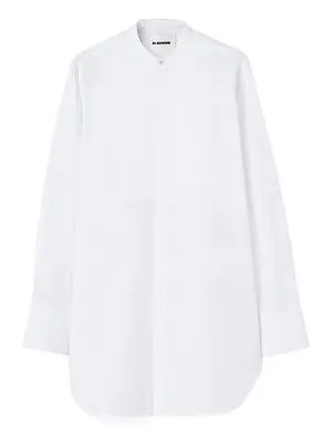 JIL SANDER Collarless Cotton Shirt - White