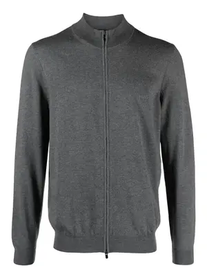 HUGO BOSS BOSS Fine-Knit Zip-Up Cardigan