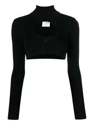 COURREGES Logo-embroidered Jumper - Black