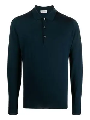 John Smedley Virgin Wool Polo Shirt - Blue
