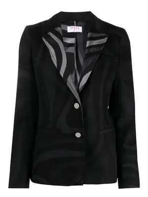 Emilio Pucci Marmo-print Single-breasted Blazer - Black