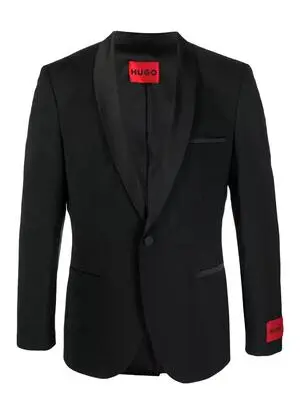 Hugo Single-breasted Tuxedo Blazer - Black