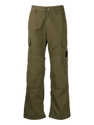 Stone Island Compass-appliqué Cargo Trousers - Green