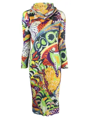 Issey Miyake Snowrunner Plissé Midi Dress - White