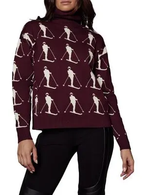 ALP N ROCK Dani Skier Jacquard Turtleneck Sweater - Dark Cherry